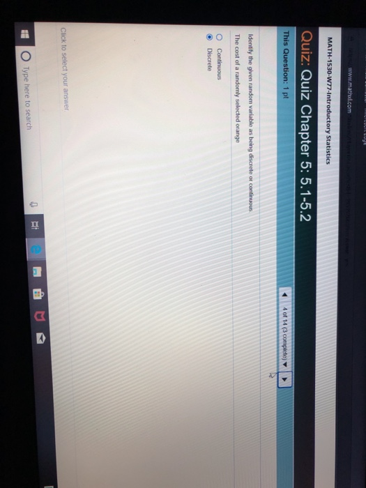 Solved MATH-1530-W77-Introductory Statistics Quiz: Quiz | Chegg.com