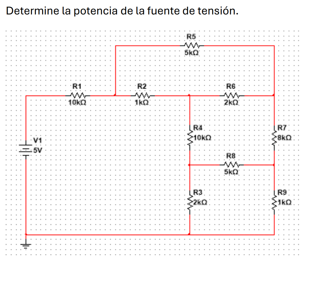Solved Español: Determine la potencia de la fuente de | Chegg.com