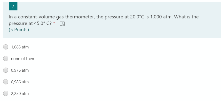 Solved 7 In a constant-volume gas thermometer, the pressure | Chegg.com