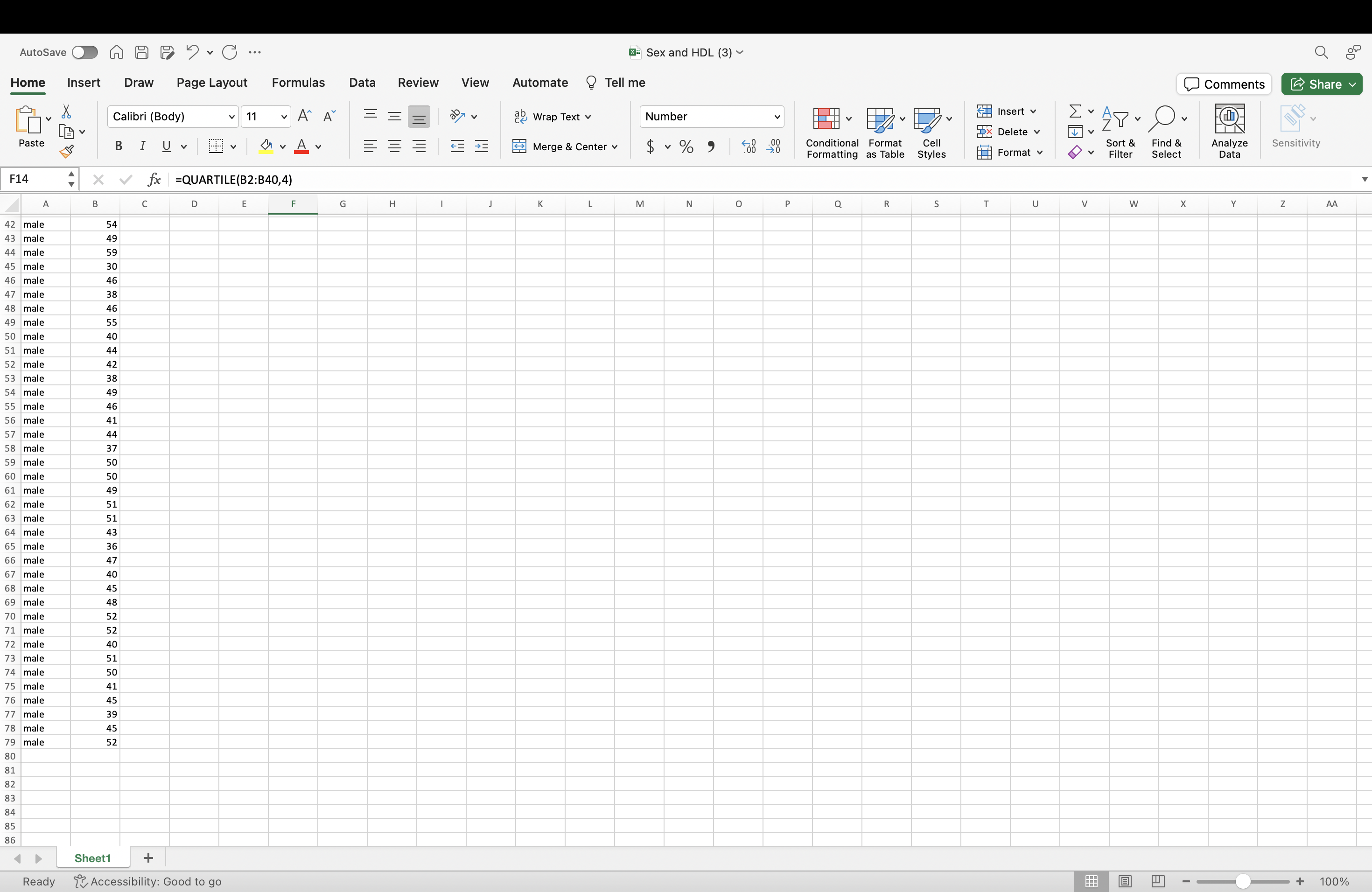 Solved Please Help Me The Excel File ‘sex And Hdl Has Hdl 