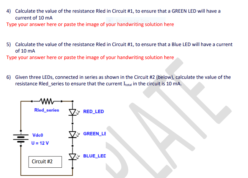 Note: all the LEDs in this question are following the | Chegg.com