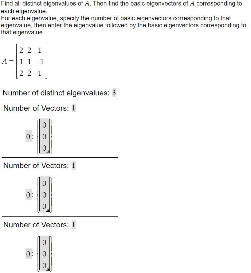 Solved Find all distinct eigenvalues of A. Then find the | Chegg.com