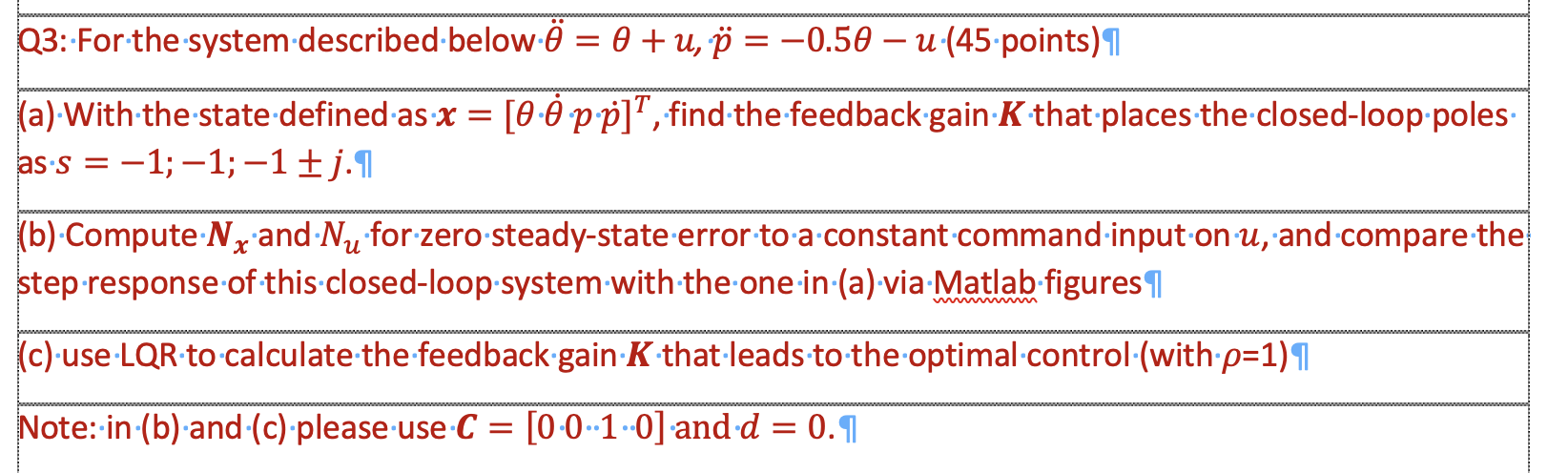 Q3: For the system described below | Chegg.com