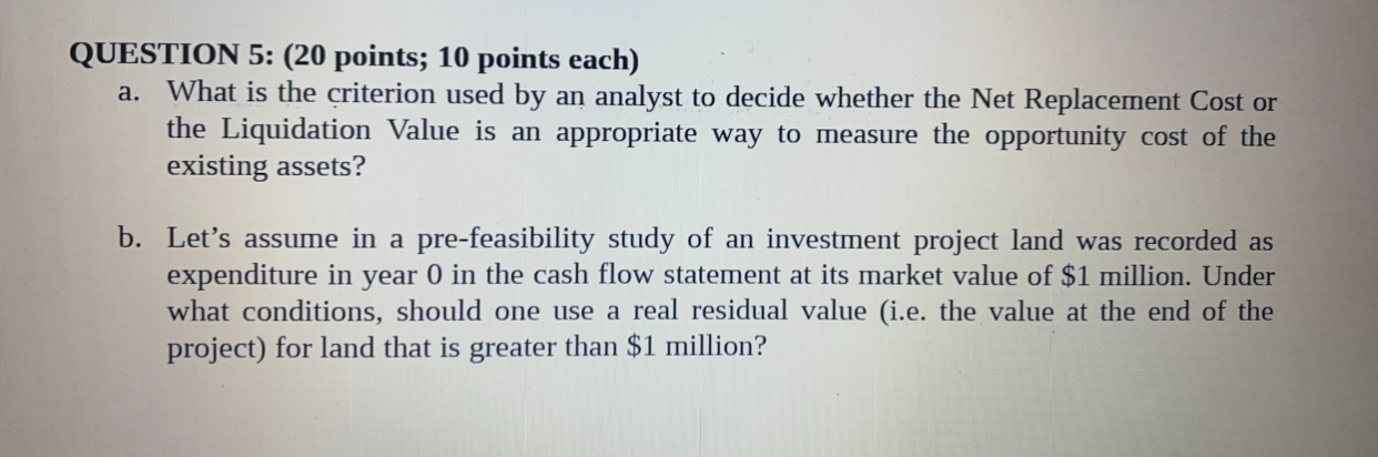 Solved QUESTION 5: (20 ﻿points; 10 ﻿points each)a. ﻿What is | Chegg.com
