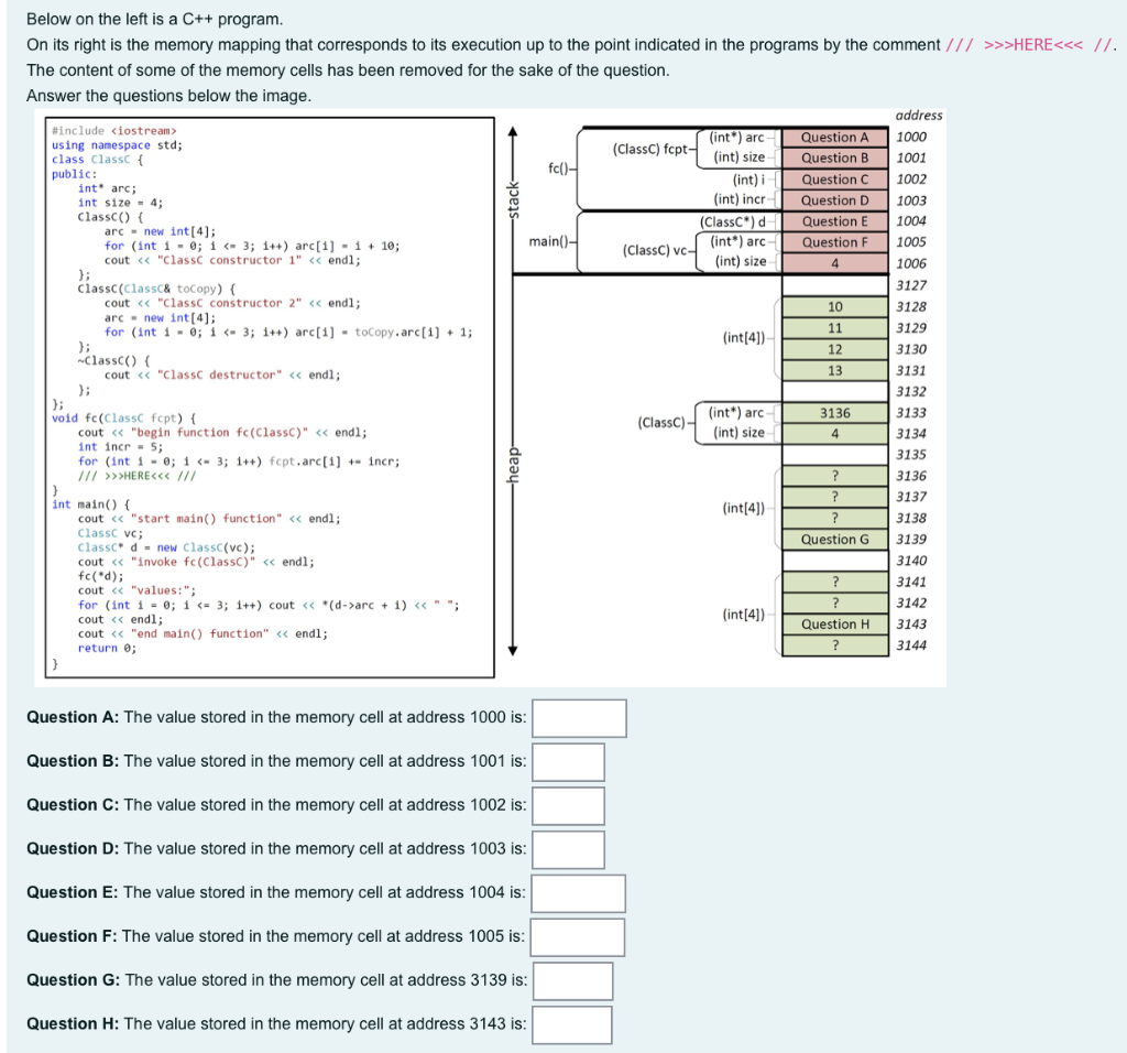 Below on the left is a C++ program. On its right is | Chegg.com