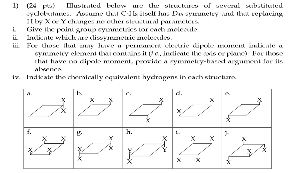 Solved (24 ﻿pts) ﻿Illustrated below are the structures of | Chegg.com