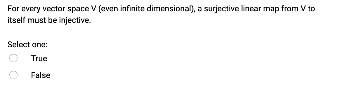 Solved An injective linear map from F2 to itself must be | Chegg.com