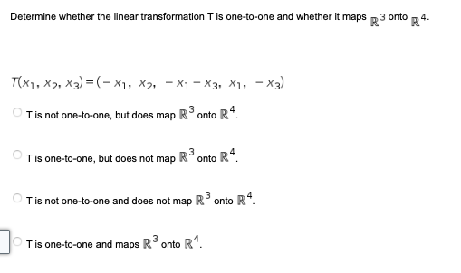 Solved Determine whether the linear transformation Tis | Chegg.com