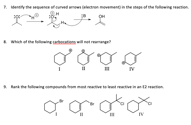Solved 7. Identify the sequence of curved arrows (electron | Chegg.com