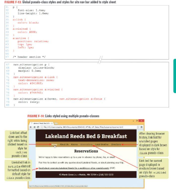 HTML5 & CSS3 UNIT F Style Multiple Link States | Chegg.com