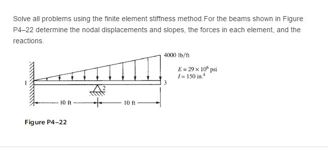 Solved Solve all problems using the finite element stiffness | Chegg.com