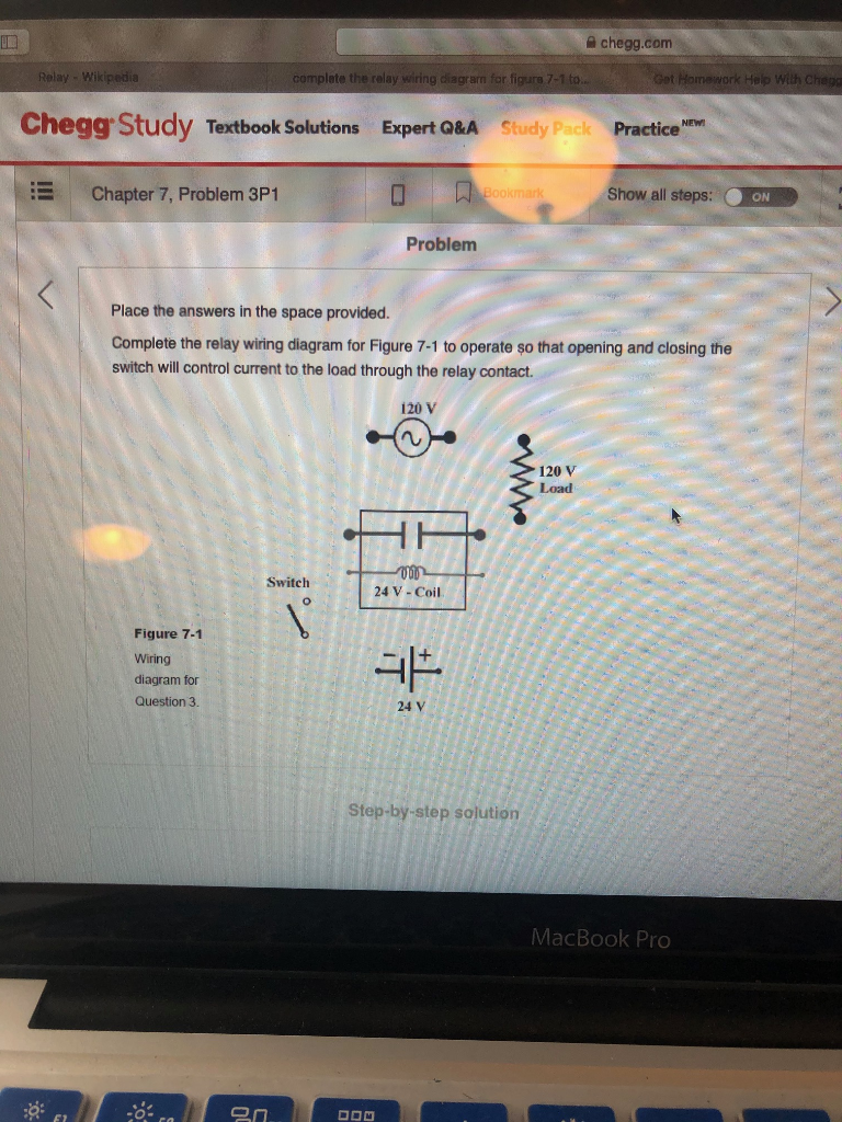 Solved complete the relay wiring diagram for figure 7-1 to | Chegg.com