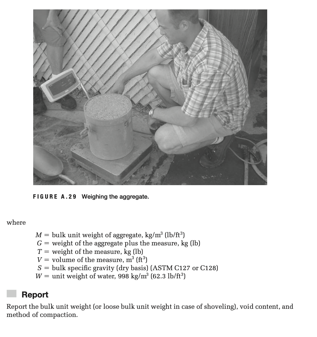 Experiment No. 10 Bulk Unit Weight and Voids in | Chegg.com