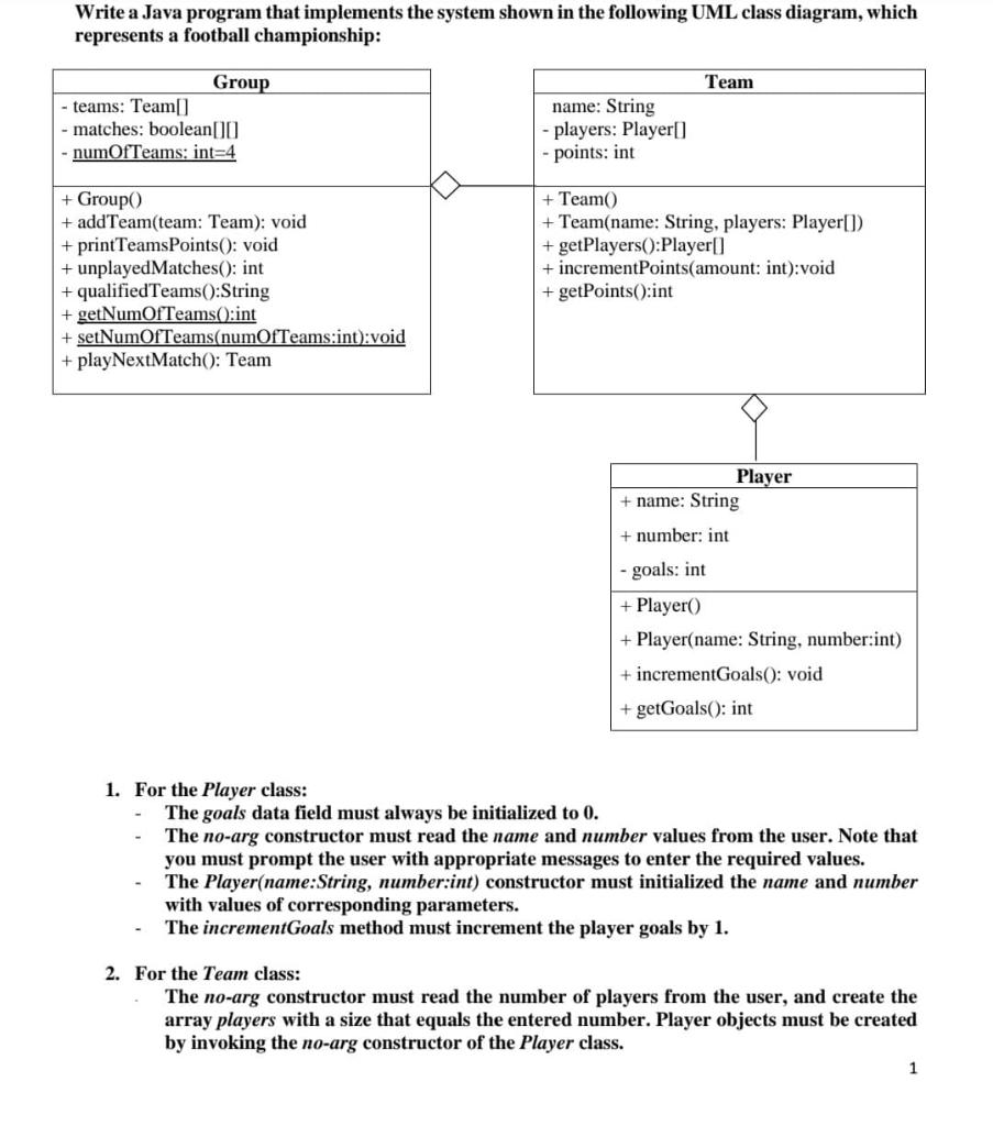 Solved Write a Java program that implements the system shown | Chegg.com