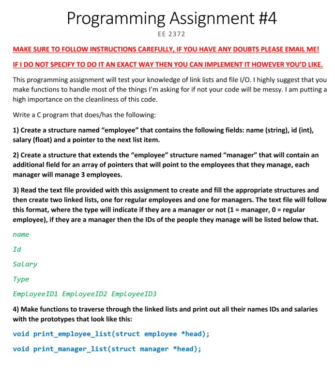 Solved Programming Assignment #4 EE 2372 MAKE SURE TO FOLLOW | Chegg.com