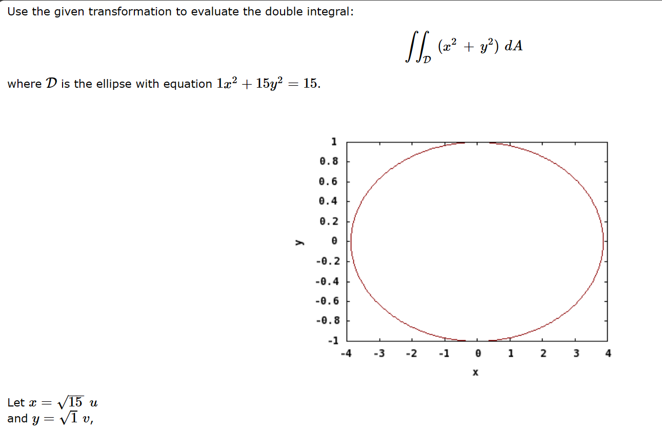 Solved Use the given transformation to evaluate the double | Chegg.com