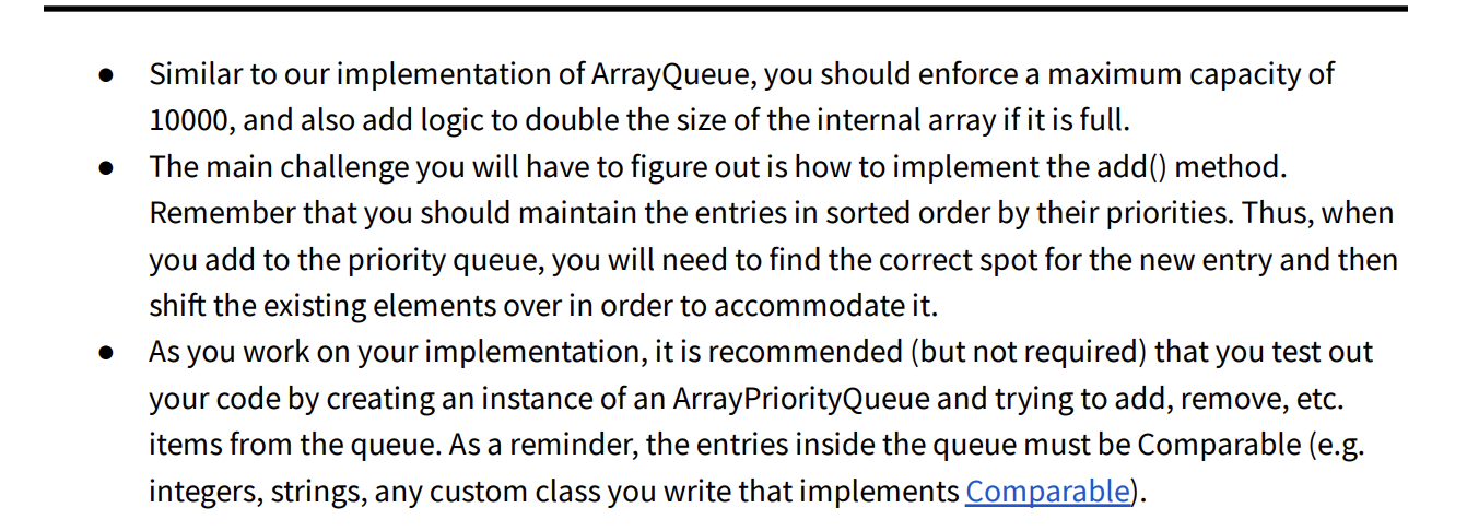 Solved Problem 1: ArrayPriorityQueue In this problem, you | Chegg.com
