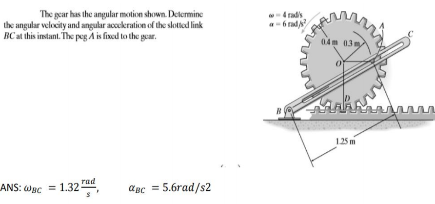 Solved The gear has the angular motion shown. Determine the | Chegg.com