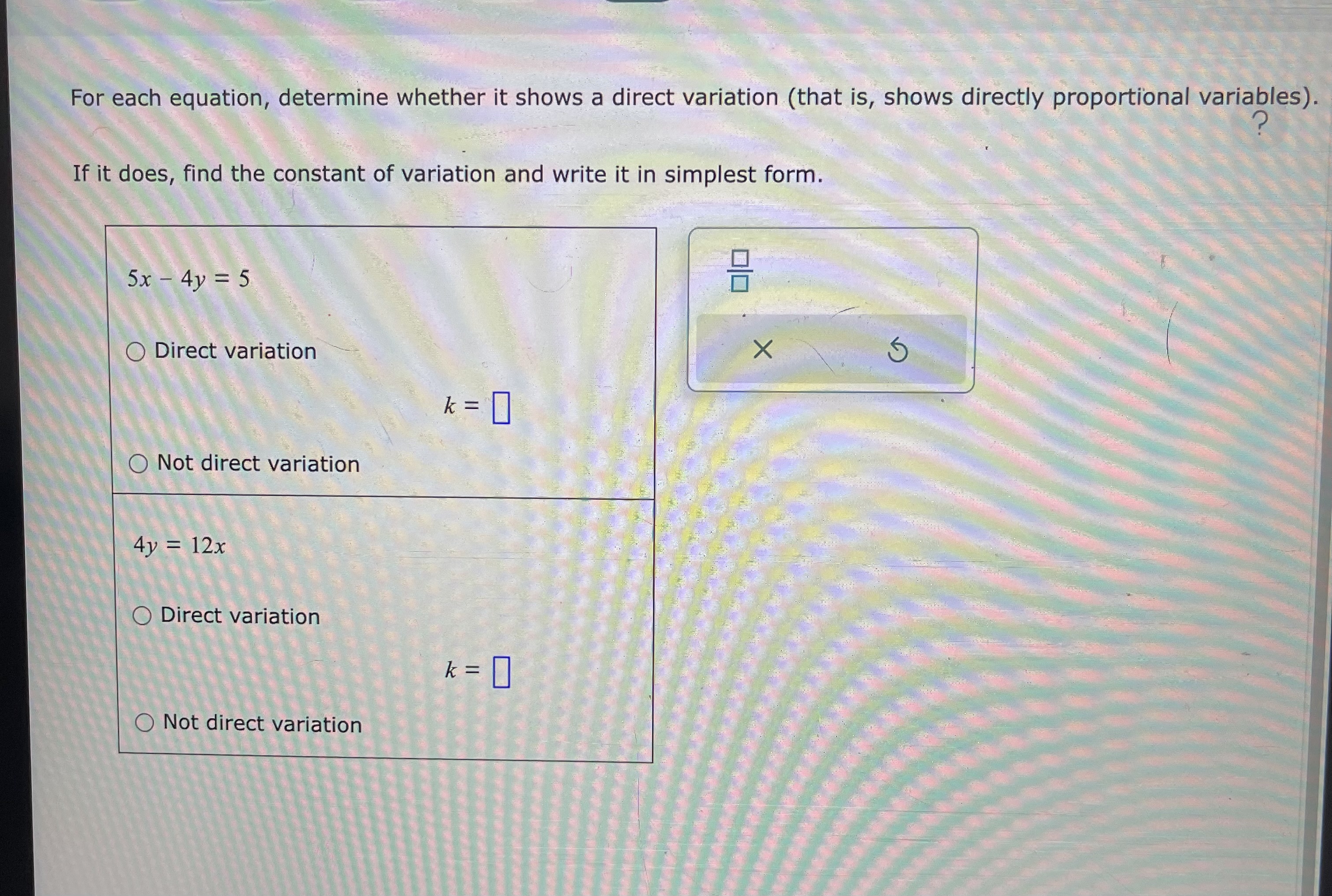 Solved For each equation, determine whether it shows a | Chegg.com