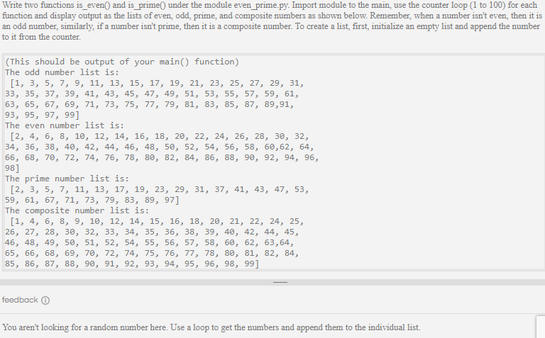 Solved Write two functions is_even() and is_prime under the | Chegg.com