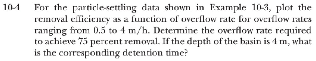 Solved 10-4 For the particle-settling data shown in Example | Chegg.com