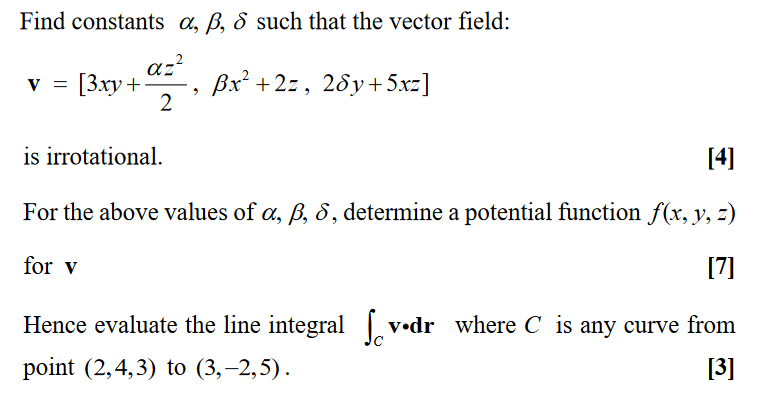 Solved Find constants \\( \\alpha, \\beta, \\delta \\) such | Chegg.com