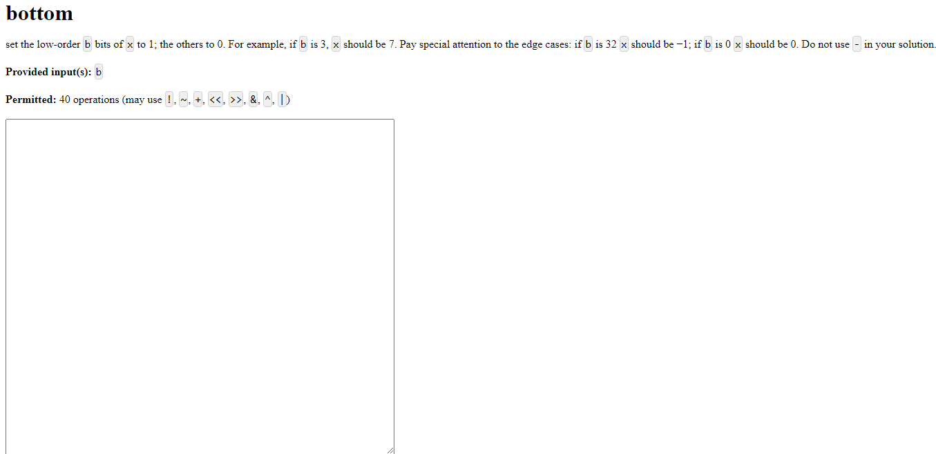 Solved Provided input(s): b Permitted: 40 operations (may | Chegg.com