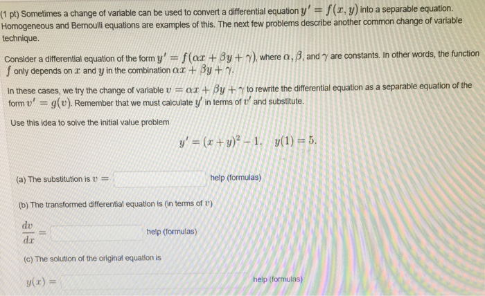 Solved Sometimes a change of variable can be used to convert | Chegg.com