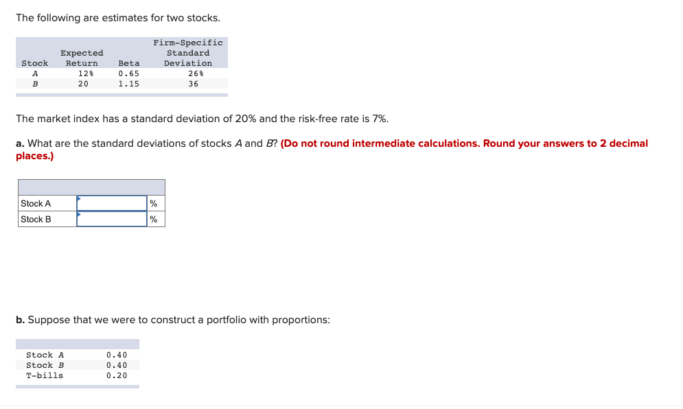 Solved Compute the expected return, standard deviation, | Chegg.com