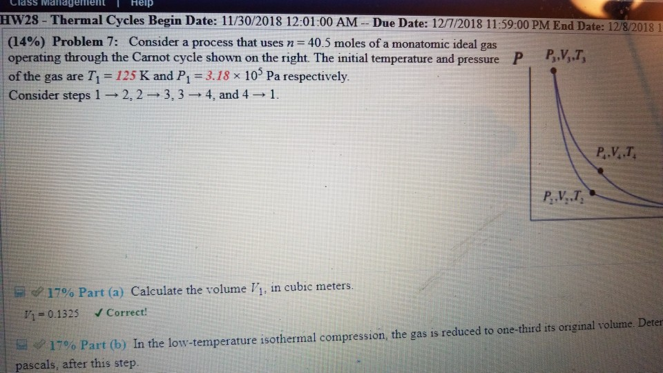 Solved Class Manägement T Help HW28 -Thermal Cycles Begin | Chegg.com