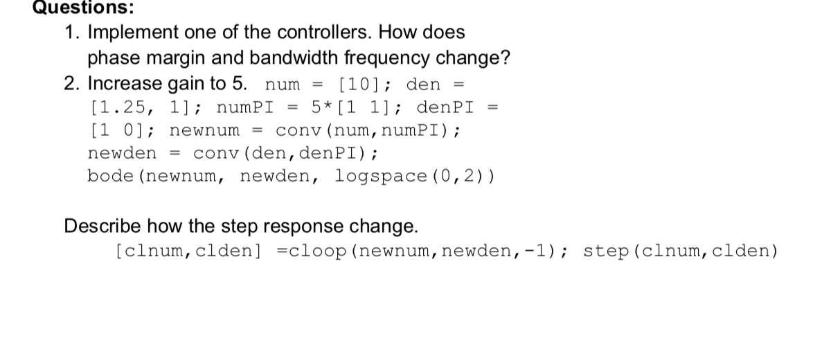 Solved Closed Loop Performance Problems In Order To Predict