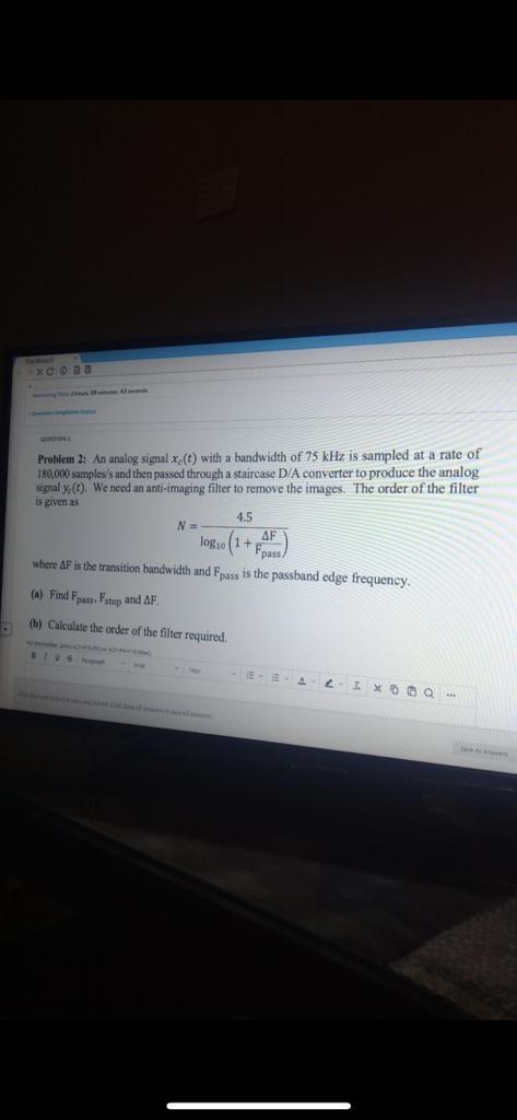 Solved Problen 2: An analog signal xc(t) with a bandwidth of | Chegg.com
