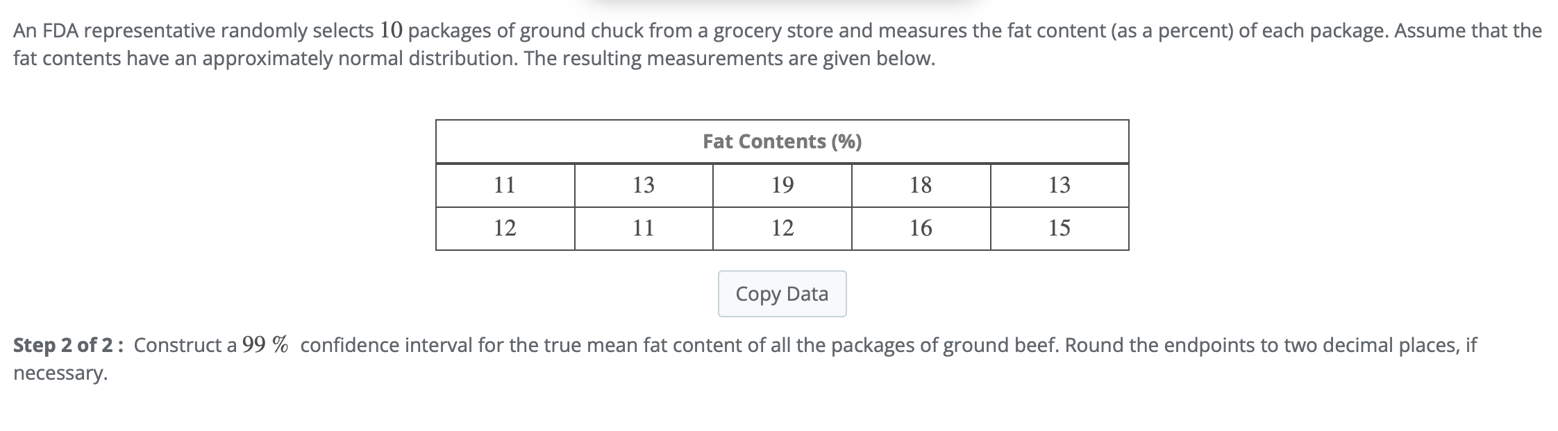 Solved An FDA representative randomly selects 10 packages of | Chegg.com