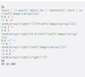 Solved $$ \text { (1 point) Solve for } \mathrm{X} \text { | Chegg.com