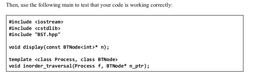 #include #include "BTNode.hpp" template * | Chegg.com