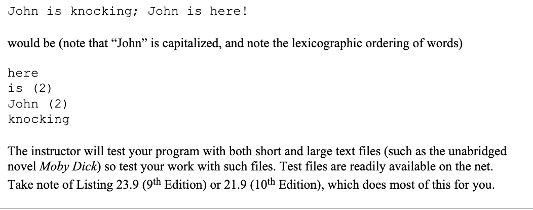 Solved Programming Exercise 23.2 (modified) (9th Edition) | Chegg.com