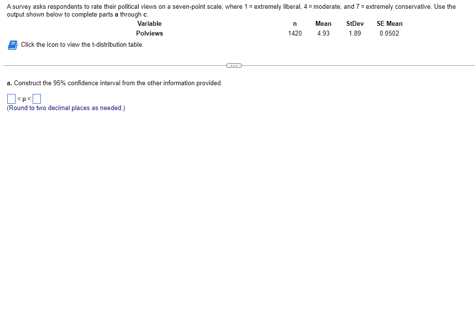 Solved A survey asks respondents to rate their political | Chegg.com