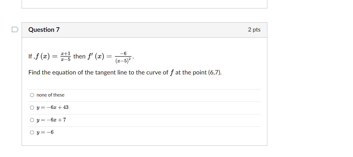 If F X X−5x 1 Then F′ X X−5 2−6 Find The Equation