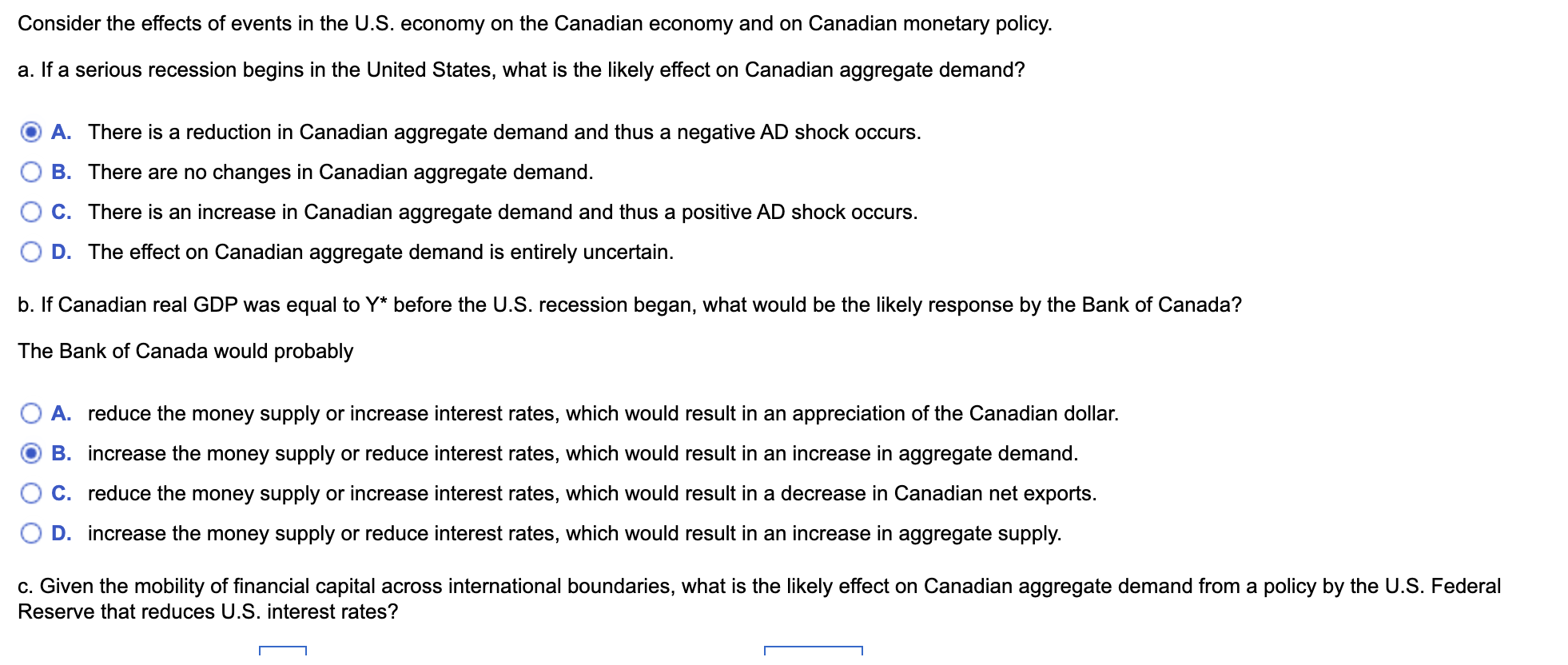 Consider the effects of events in the U.S. economy on | Chegg.com