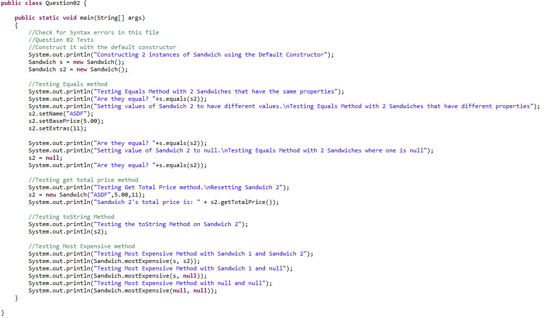 Solved 1. Using the provided code (Questiono1.java and | Chegg.com