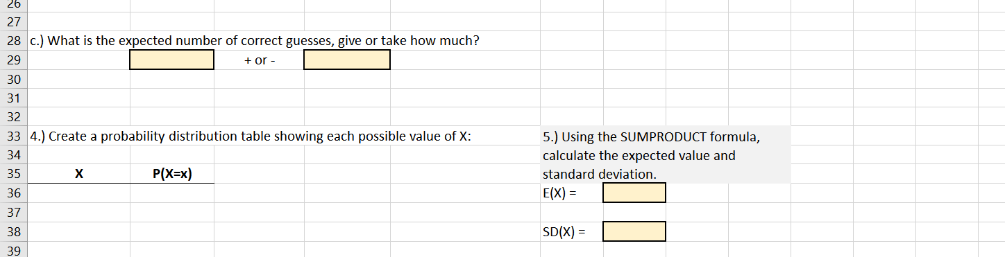 Solved 11 2.) Let X represent the number of correct guesses | Chegg.com