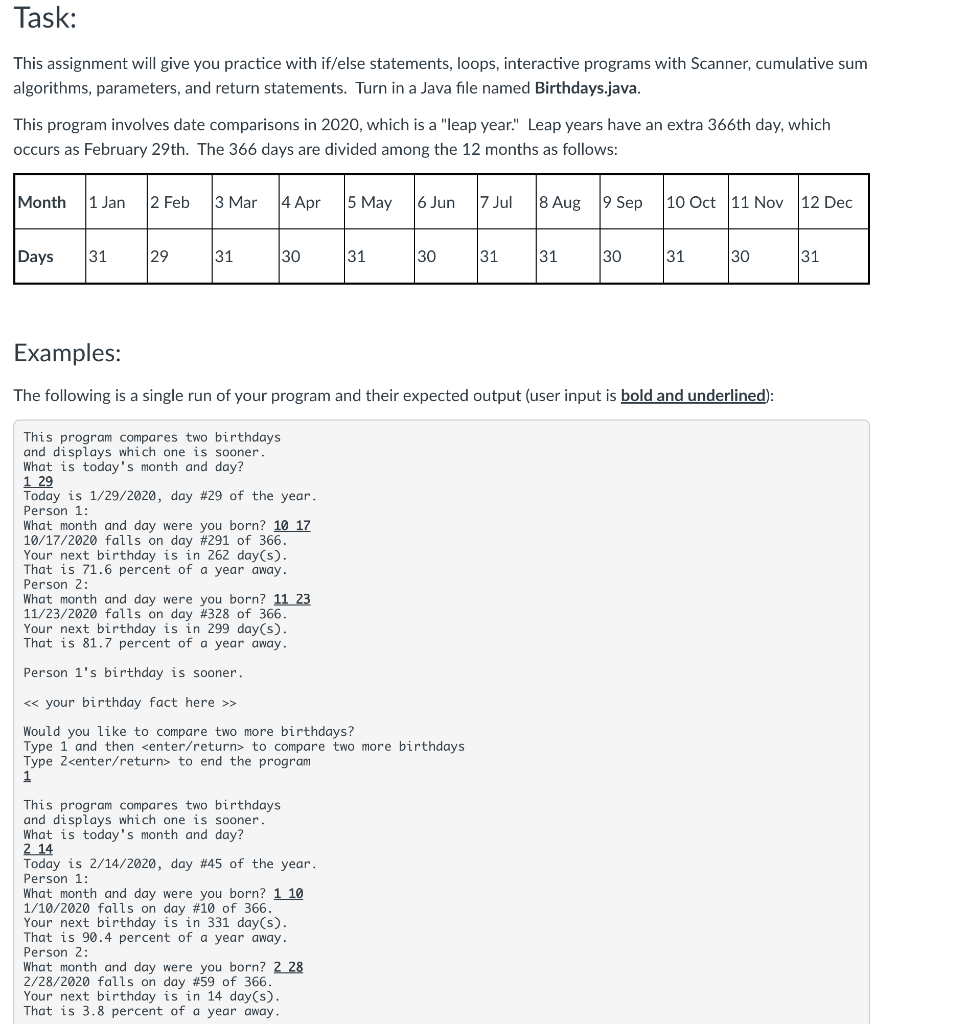 Solved I need to know how to ask the user date of the date | Chegg.com