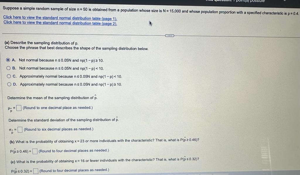 Solved Suppose a simple random sample of size n=50 is | Chegg.com