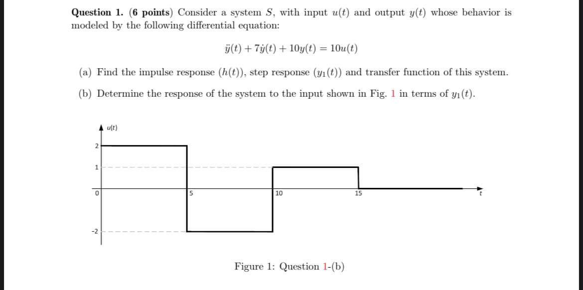 Solved Question 1. (6 points) Consider a system S, with | Chegg.com