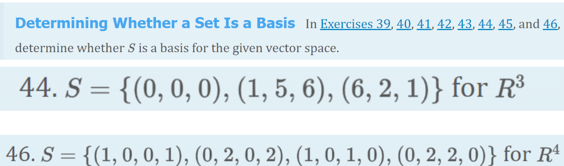 Solved Determining Whether a Set Is a Basis In Exercises 39, | Chegg.com