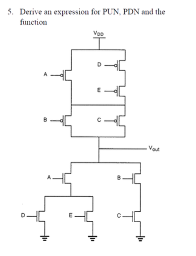 Solved 4. Given the PDN of a CMOS gate, derive its | Chegg.com