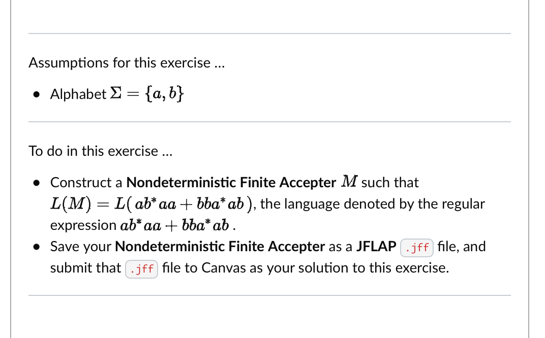 Solved Assumptions for this exercise ... - Alphabet Σ={a,b} | Chegg.com