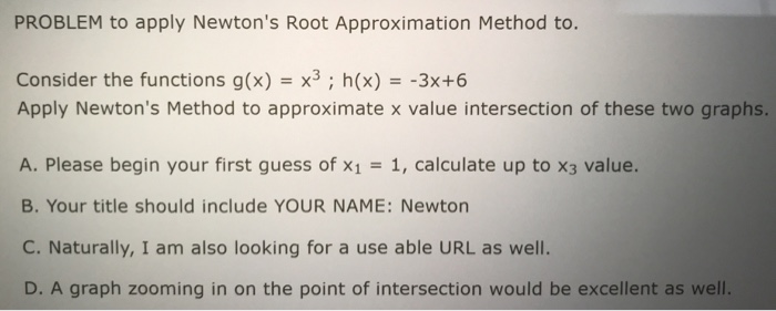 Solved PROBLEM to apply Newton's Root Approximation Method | Chegg.com