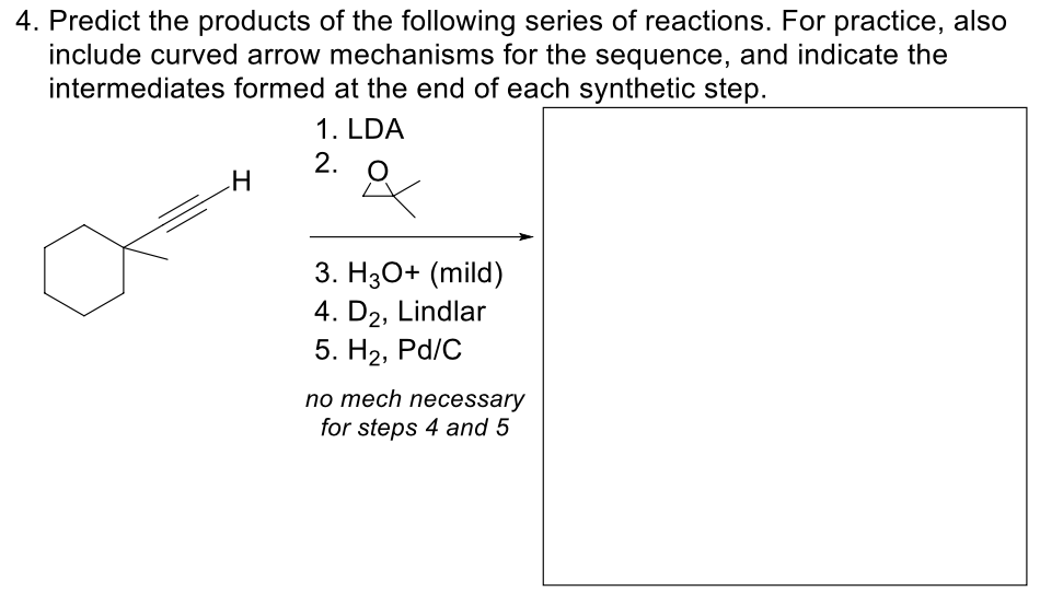 Solved 4. Predict the products of the following series of | Chegg.com