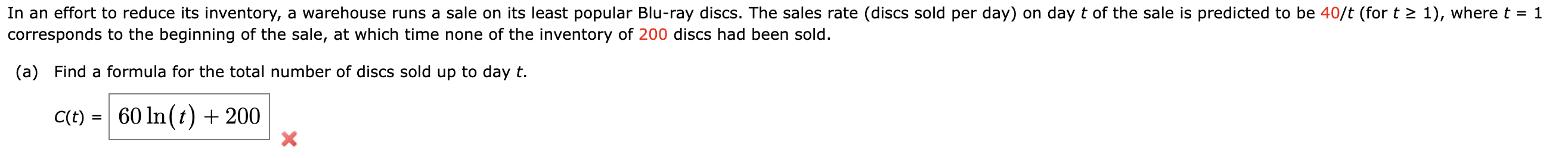 Solved corresponds to the beginning of the sale, at which | Chegg.com